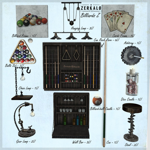 Second Life Marketplace - [ zerkalo ] Billiards Z - Ashtray
